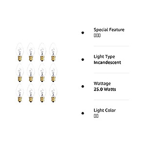 PortPlugs 12 Pack 25 Watt Bulbs for Scentsy Plug-in Nightlight Wax Warmers, Home Fragrance Wax Diffusers & Salt Lamps, 120 Volt Bulk Bulb Replacements