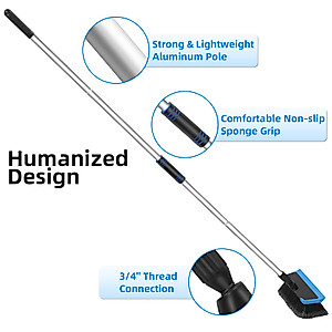 Lsyomne 62'' Car Wash Brush with Long Handle, Scratch-Free Soft Bristles Sturdy Car Wash Brush, Complete Cleaning Kit with Car Wash Mop Mitt Towel Windshield Squeegee Wheel Tire Brush for Car Truck RV