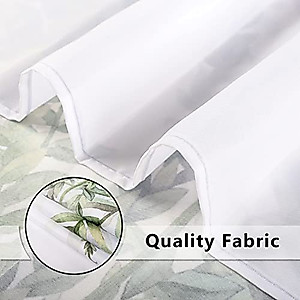 Sage Green Plant Shower Curtain for Bathroom Botanical Eucalyptus Tropical Green Leaf Greenery Leaves Watercolor Jungle Floral Fabric Bathroom Shower Curtain Sets 72×72 Inches with Hooks