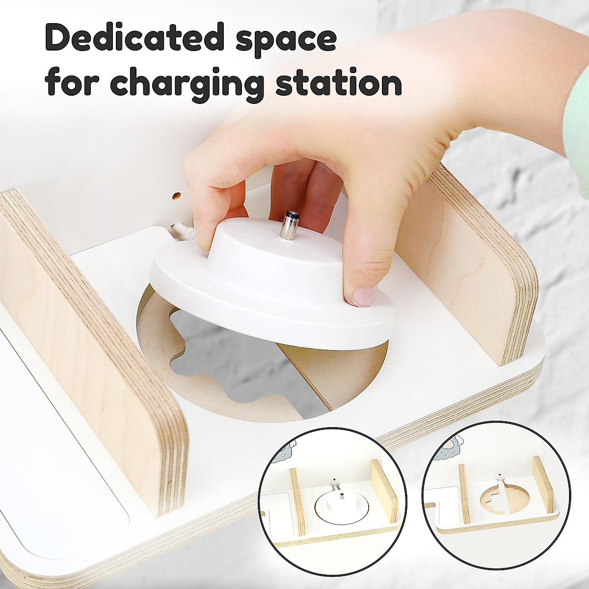 stadtecken Wooden Shelf for Music Box I Suitable for The Toniebox and ca. 35 Tonies I Perfect Storage in The Children's Room I for Setting up or Hanging (Medium, Up)