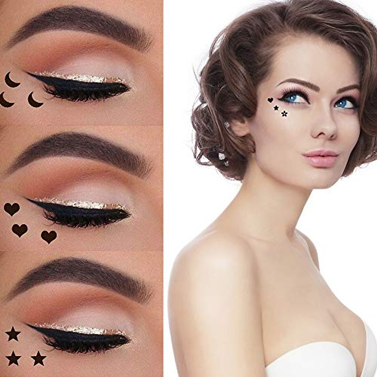 LemonSac 4 Pcs Double-sided Liquid Eyeliner Pencil Pen, with Eye Makeup Stamp Super Slim Gel Felt Tip, Waterproof Smudgeproof Long Lasting Eyeliner Eye Makeup (4PCS)