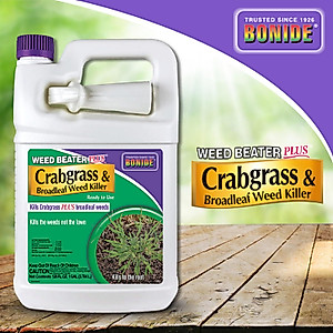 Bonide Weed Beater Plus Crabgrass & Broadleaf Weed Killer, 128 oz Ready-to-Use Spray, Fast-Acting Control for Broadleaf Weeds