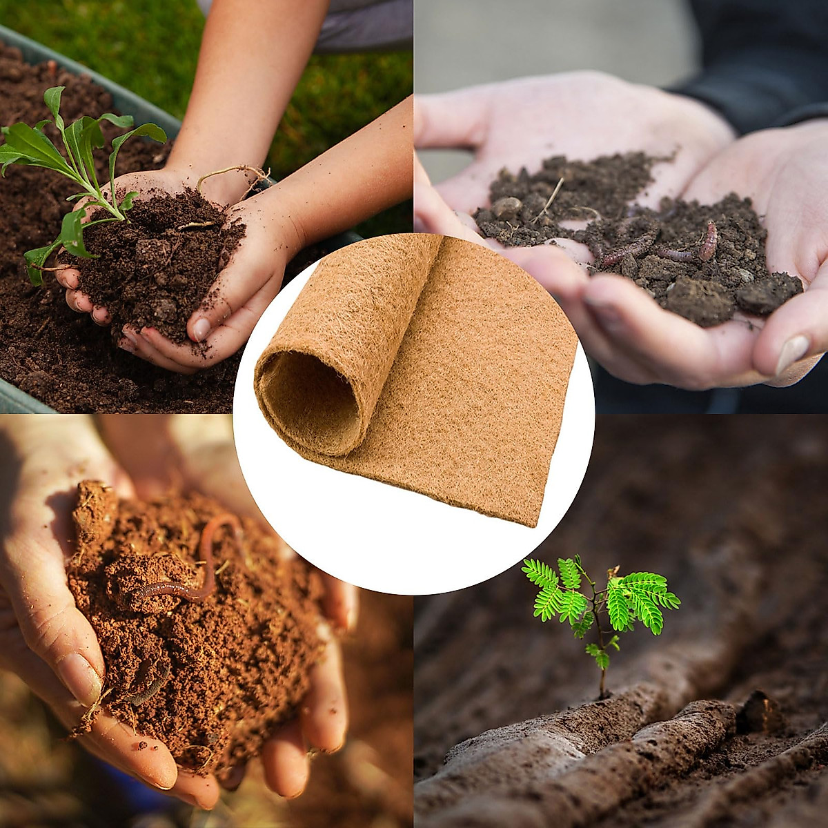 4Pcs Worm Bin Blankets, Bio-Degradable Jute Fibre Worm Compost Bin, Worm Farm, Worm Composter Keep Worm Dark Warm, Used for Garden Farm Compost