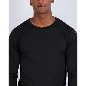 Real Essentials Mens Long Sleeve T-Shirt Fishing Swim Hiking Beach UV UPF SPF Sun Protection Workout Clothes Quick Dry Fit Gym Tee Shirt Athletic Active Running Sport Top Water, Set 8, L, Pack of 4