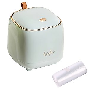 Sheebo Premium Tea Pot Mini Trash Can with Lid Wastebasket 50 Counts Mini Trash Bags for Bathroom Vanity, Desktop, Tabletop or Coffee Table - 2 Liter (Tea Pot - Teal)
