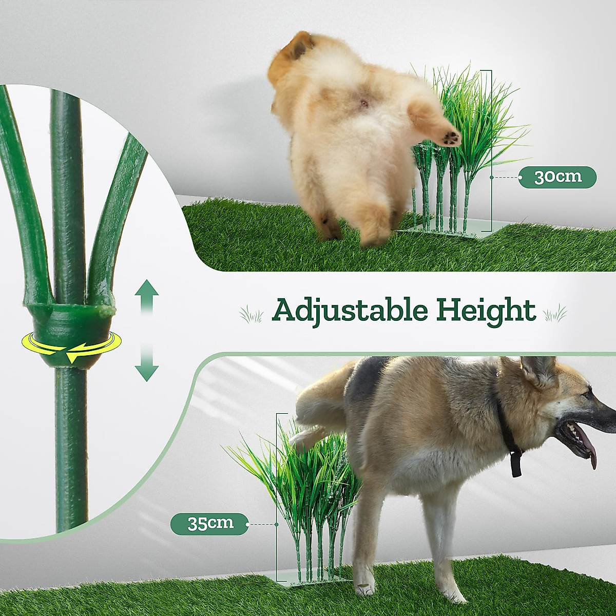 Dog Pee Post for Guiding Dog Urination and Prevent Urine Splash, Reusable Artificial Grass Plants for Indoor and Outdoor Dog Potty Training 1set 8pcs