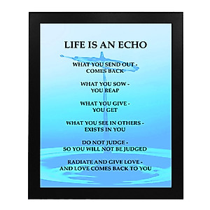 Life Is An Echo - Quotes Wall Art Collection, Inspirational Quotes Wall Art, Wall Decorations Decorations for Home Studio and Office, Pictures for Living Room Wall Decoration, Unframed - 8x10