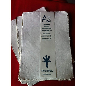Khadi Paper from India- 12x16 Inch 140lb. Pack of 20 Sheets