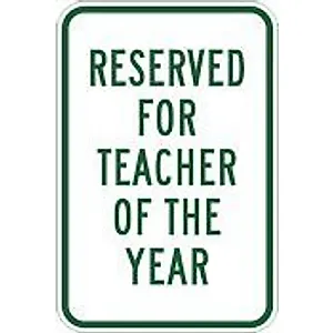 Lilyanaen New Metal Sign Aluminum Sign Stop Signs and More Teacher of The Year Parking Sign for Outdoor & Indoor 12" x 8"