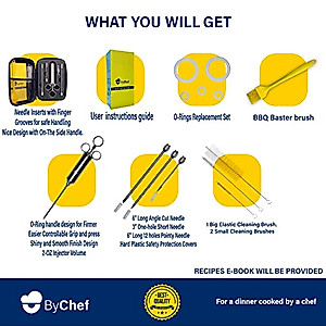 Meat Injection Syringe Stainless Steel- Food Injector Kit for meat With 3 Needles-BBQ Smoking Sauce injector Set for Injectable Marinade- Professional Leak Tight Flavor Booster In Turkey And Poultry