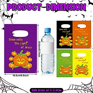 300 Pcs Halloween Religious Pumpkin Candy Bags for Kids Bulk Christian Jesus Bible Gift Goody Bags Halloween Trick or Treat Bags for Halloween Party Favor