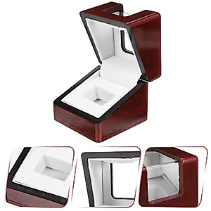 Cabilock Championship Ring Display Case Wooden Single Ring Box Sports Ring Storage Box Wooden Jewelry Box for Sports Fans Gift
