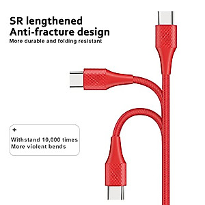 Long USB Type C Charger Cable Fast Charging 6FT, 5Pack Android USB-A to USB-C Fast Phone Charging Cord for Samsung Galaxy S20 S10 S10E S9 S8 Plus Note 10 9 8,Z Flip,LG V50 V40 V30 V20