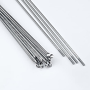 BaveL 36pcs Steel Spokes Mountain Bike Spokes MTB 272mm W/Nipples (Silver, 272)