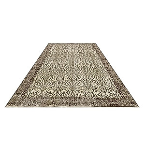 BESPOKY 5'2" x 8' 10" (158 x 270 Cm) Vintage Gray Frame Wool and Cotton Handmade Area Rug