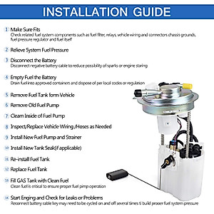 FAERSI Fuel Pump Assembly w/Sensor Replace# E3688M Compatible with 2006 2007 2008 Chevrolet Colorado & 2006-2008 GMC Canyon & 2007 2008 Isuzu i-290 & i-370 2.8L 2.9L 3.5L 3.7L 4-Door/2-Door