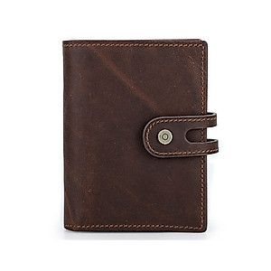 SPYBY Men's Money Organizers Money Clips Wallets RFID Blocking Genuine Leather Business Card Cases (Color : Brown)
