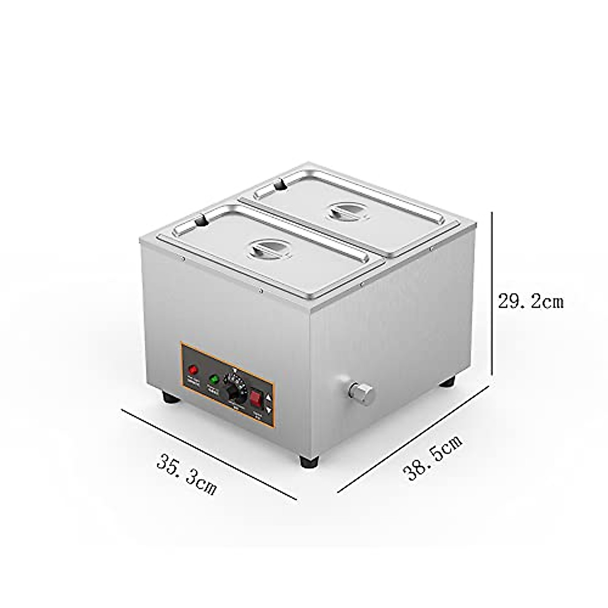 220V Commercial Food Warmer,1000W Electric Countertop Table Steamer,Stainless Steel Soup Pot,Automatic Food Soup Heat Preservation Machine,Multifunction Warmer Machine for Restaurants,30~95℃ (2 P