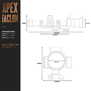 Tacticon Apex Falcon 1-6 x 24mm FFP LPVO Scope with Cantilever Mount | Combat Veteran Owned Company | Tactical Low Power Variable Optic with Illuminated Red Mil-Dot Reticle for Rifle