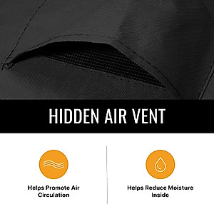 KHOMO GEAR Outdoor Chair Cover Patio Furniture Cover Waterproof Heavy Duty (Black - Wide)