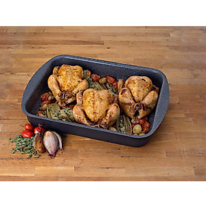 Ceramic Coated Roasting Pan/Lasagna Pan - With Natural Nonstick Coating, Safe For StoveTop and Oven Use / 16.1 x 11.7 x 2.7 inch