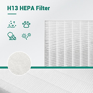 C545 Replacement Filter S for Winix C545 Air Purifier - Part# 1712-0096-00 and 2522-0058-00, 2 True HEPA(H13) Filter + 8 Activated Carbon Filters