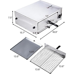 Goplus Electric Pizza Oven Stainless Steel Pizza Baker for Kitchen Commercial Use, Snack Oven