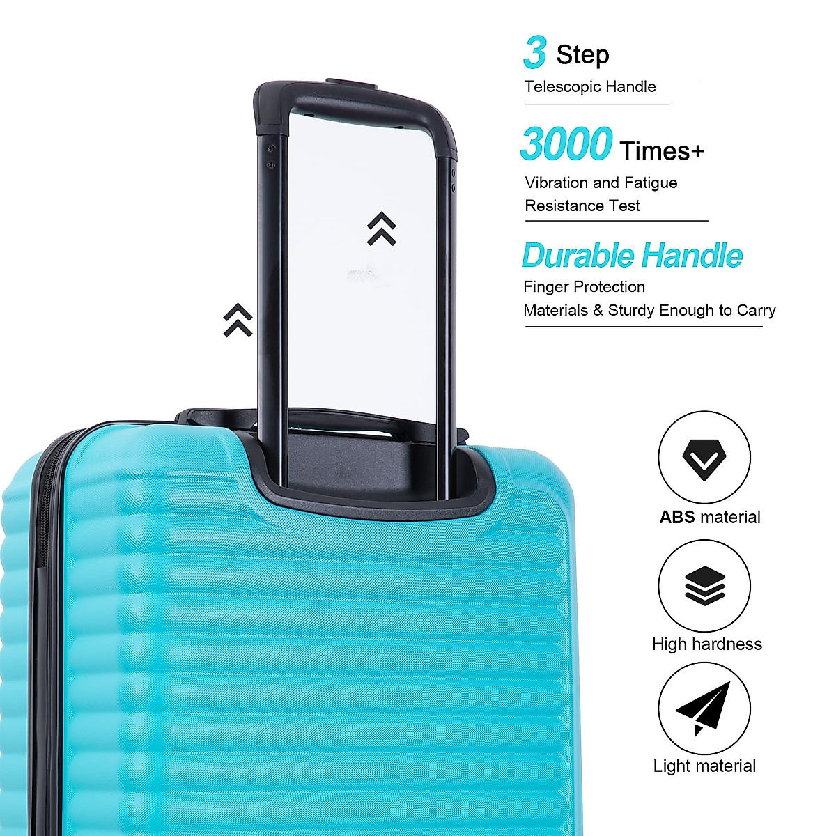 Tripcomp Carry On Luggage Lightweight Hardside suitcase with Spinner Wheels, Carry-On 20-inch, Turquoise