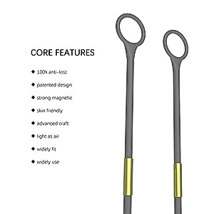 cobcobb Looper Wireless Earbuds Anti-Lost Strap Magnetic Cord for Stemless Wireless Headphone TOZO Bose JBL Beats Skullcandy Samsung(Grey 2Pack)