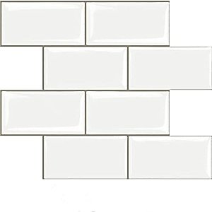 STICKGOO 10-Sheet Peel and Stick Subway Tile, Stick on Tiles Backsplash for Kitchen & Bathroom in White (Thicker Design)