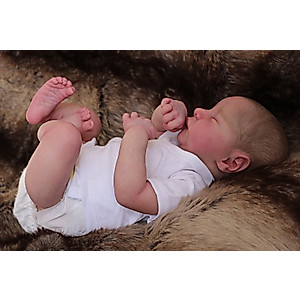 Anano Real Life Baby Dolls That Look Real 22 Inch Life Sized Sleeping Reborn Baby Dolls Boy Rooted Blonde Hair (White)