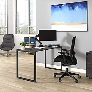 HON Basyx Commercial-Grade Executive Desk, 55", Gray