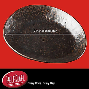 TableCraft 11517 Lunara Collection Serving Plate, 7" x 6" x .875", Melamine, Brown, 12 Each per case