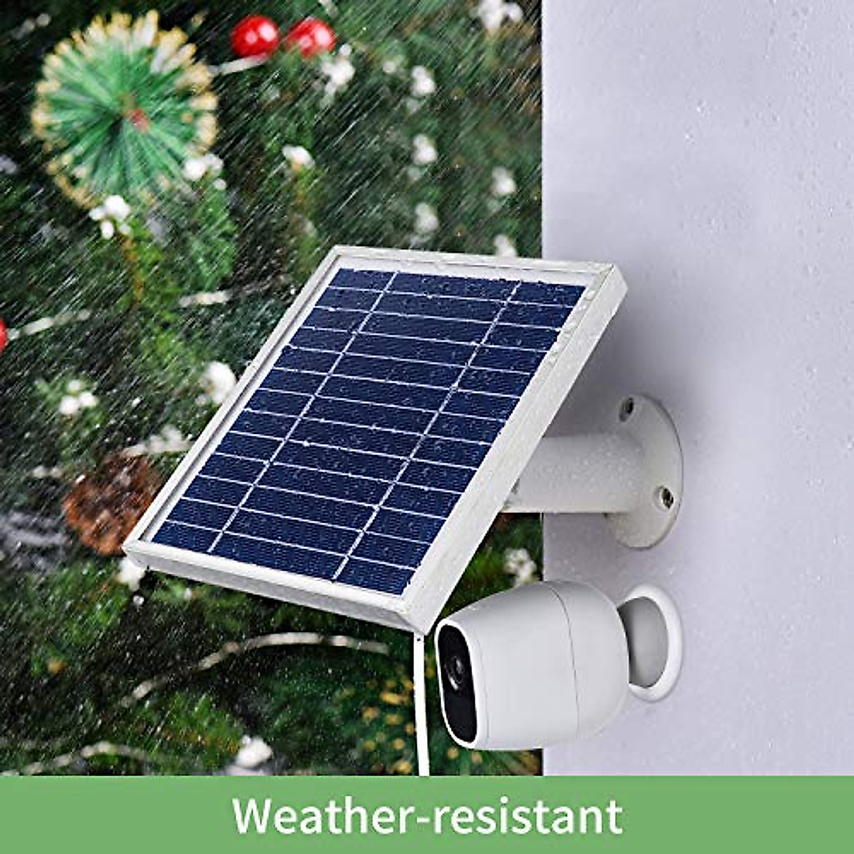 iTODOS Solar Panel Works for Arlo Pro and Arlo Pro 2, 11.8Ft Outdoor Power Charging Cable and Adjustable Mount ,Not for Arlo HD ,Arlo Ultra and Arlo Pro3(Silver)
