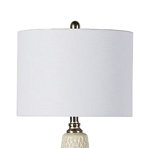 Decor Therapy MP1631 Jameson Textured Ceramic Table Lamps, Set of 2, 13x13x26.5, Ivory, 2 Count