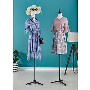 Mannequin Display Stand Female Mannequin Torso Mannequin Dress Form Shelf Grade, Wood Arm, Triangular Base ( Color : B ) (A )