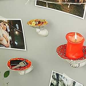 Kunyeah Mushroom Hanging Shelf,Wall Floating Shelf Mushroom Shaped Resin Hanging Ornaments Home Decor Wall Storage Shelves for Bedroom, Living Room, Bathroom (Large)