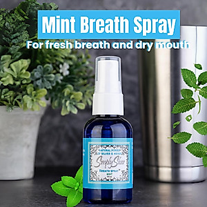 Simply Silver Mint Breath Spray - For Dry Mouth and Freshening, All Natural, Fluoride Free, 2 Fl Oz