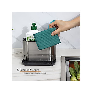 Alta by AuggieChino Sink Caddy, Sponge Holder for Kitchen Sink, Kitchen Organizer, Sink Brush Holder, Dish Soap Holder, Stainless Steel