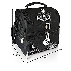 ONIVA - a Picnic Time brand - Disney Nightmare Before Christmas Jack Pranzo Lunch Bag - Insulated Lunch Box with Picnic Set - Lunch Cooler Bag, (Black)
