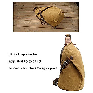 Waxed Sling Bag Crossbody Canvas Bag Waterproof Travel Chest Bags Single Shoulder Bag (Dark Grey)