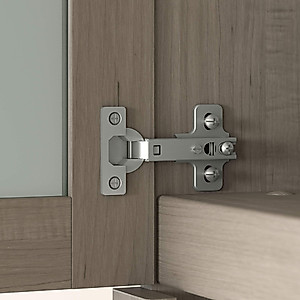 Bush Furniture Somerset 60W Desk Hutch in Ash Gray, Attachment with Shelves and Cabinets for Home Office