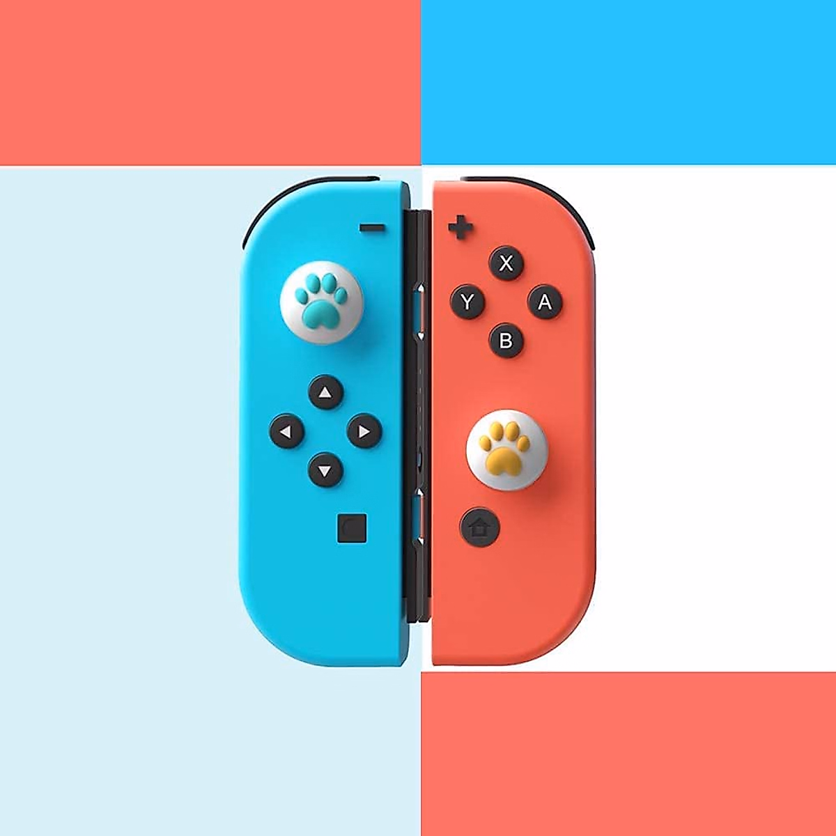 XBERSTAR1pair Straps for Switch Original .Con Strap with Thumb Grips Cap (Purple&Black Straps)