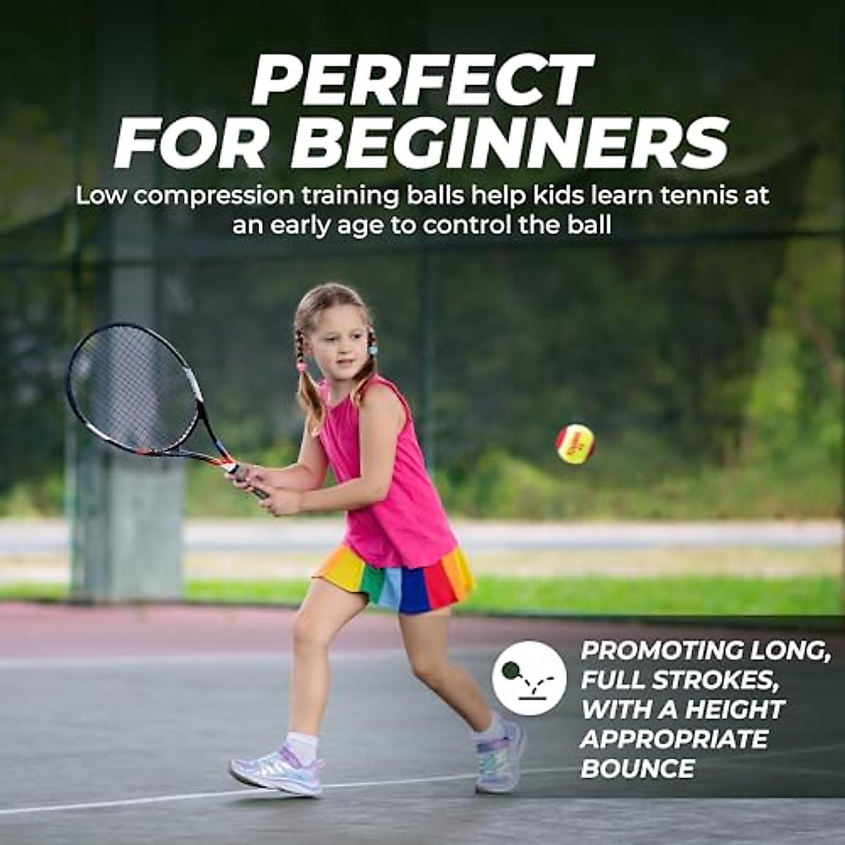 TOURNA Low Compression Stage 3 Tennis Ball with Mesh Bag (18-Pack)