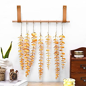 16 Pcs Artificial Leather Wall Hooks 1 x 4.7 Inches Wall Hanging Strap Wall Mounted Loop for Hanging Leather Strap Hangers for Bathroom Kitchen Bedroom Towel Holder Supplies, Black and Brown