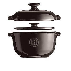 Emile Henry 2.5 qt Rice Pot, Charcoal