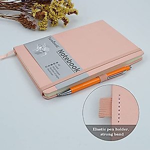 TurelinnG Hardback A5 Classic Notebook 196 Pages (Pink) A5 Journal Notebook ,Lined Hardback Notebook with Pen Holder ,192 Pages ,5.7 inches * 8.4 inches - for Women and Men