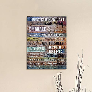Creative Products Today is a New Day Wood Wall Art Print by Marla Rae 16 x 12