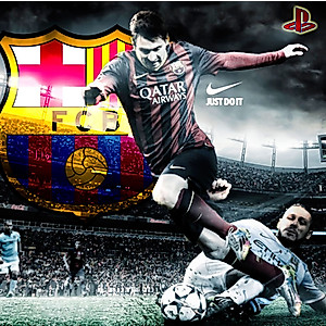 Skin Ps4 Slim - Lionel Messi FC BARCELLONA - Limited Edition Decal Cover ADESIVA Playstation 4 Slim Sony Bundle