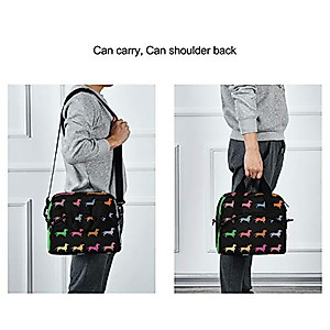 Blueangle Insulated Cooler Leakproof Reusable Lunch Bag - Dachshund Dogs Lunch Box Tote Bag with Adjustable Shoulder Strap for Women and Man